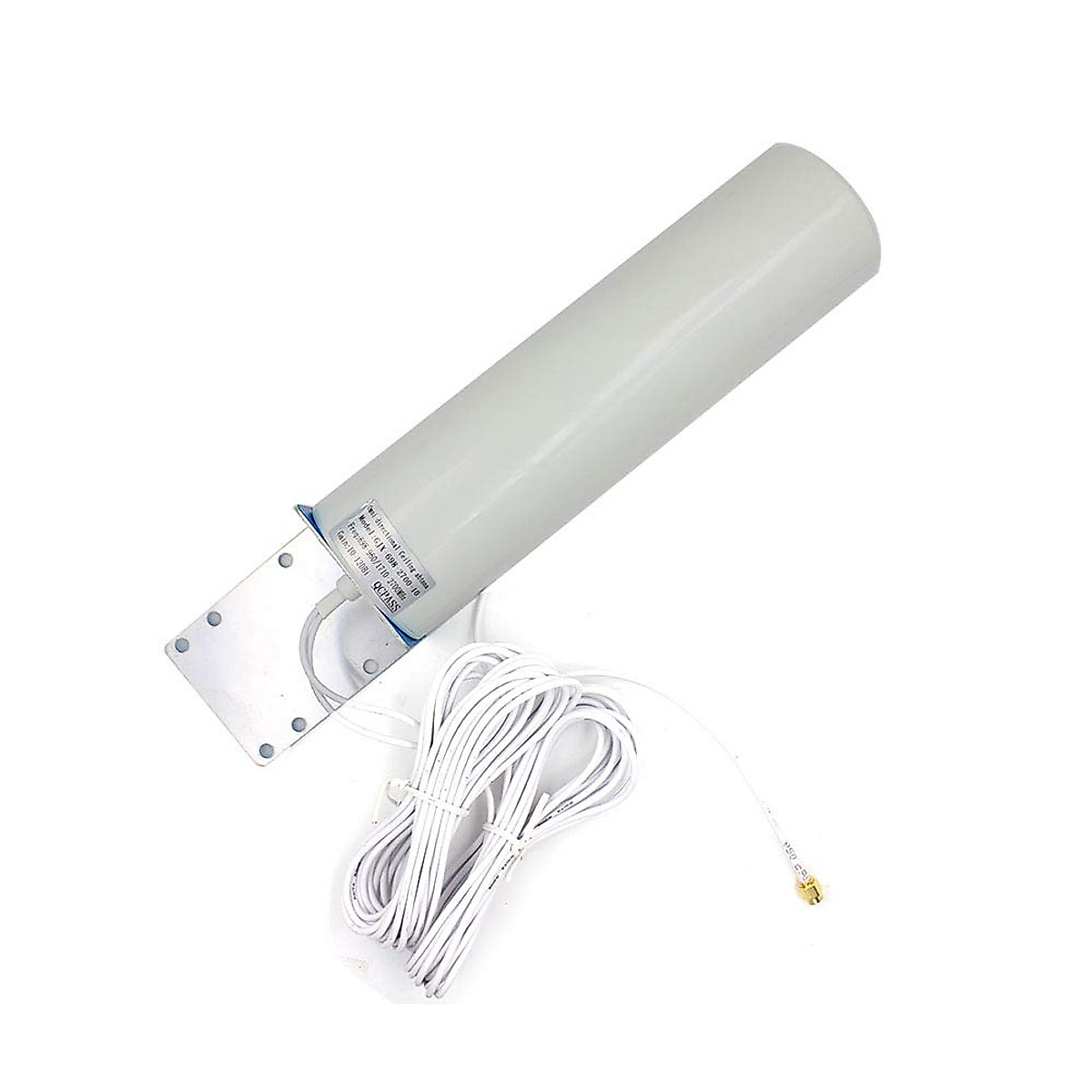 High Gain 10-12dBi Dual SMA Male 698-2700 MHz 3G/4G LTE Omni-Directional Outdoor Pole/Wall Mount Antenna for Mobile Cell Phone Signal Booster Cellular Amplifier 4G LTE Router Modem Gateway