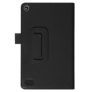 for Amazon Kindle All New Fire 7 SR043KL 7th/9th Generation Smart Cover,Ultra Slim Folio Stand Leather Case Cover for Kindle Fire HD7 7" (2017/2019 Release) (Li-Black)