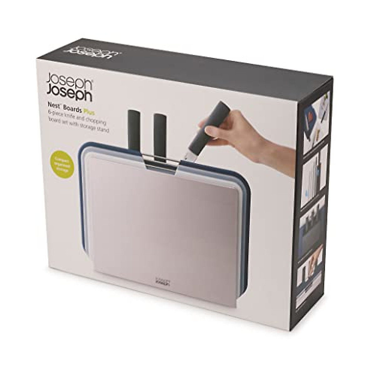 Joseph Joseph Nest Plus 6-Piece Knife and Cutting Board Set, One Size, Silver