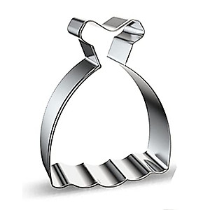 Large Size Dress Shaped Cookie Cutter, Stainless Steel Off-the-shoulder Wedding Dress Princess Dress Cookie Cutter, 4.3 Inches