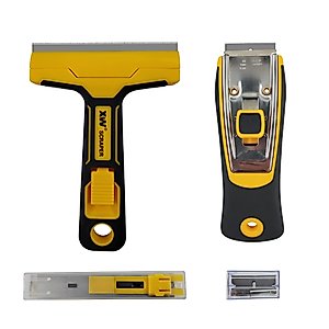 XW Razor Blade Scraper Set, Putty Knife Paint Scraper Tools, Extra 20 Blades Included, 2-Pack