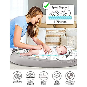 GIEFRNE Baby Nest Cover Baby Lounger Cover Newborn Bassinet Mattress for Baby 0-12M Portable Infant Floor Seat Co-Sleeping Baby Registry(Zoo), Pink