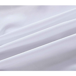 Sheets & Beyond Wrap Around Solid Microfiber Luxury Hotel Quality Fabric Bedroom Gathered Ruffled Bedding Bed Skirt 14 Inch Drop (Queen, White)