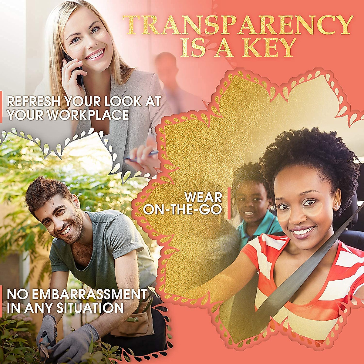 Under Eye Patches for Puffy Eyes Collagen Eye Mask for Dark Circles Gel Under Eye Pads for Wrinkles with Hyaluronic Acid Clear Eye Masks Under Eye Bags Treatment Men and Woman (15 pairs)