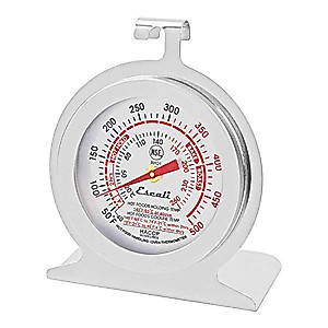 Escali AHO1 Durable Stainless Steel Oven Thermometer, Oven Safe with Stand or Hang, HACCP Guidelines, and NSF Certified Silver