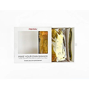 Gold Make Your Own Banner with Flower Banner Charms | Floral Party Decorations | Birthday, Baby Shower, Bridal Shower | DIY Sloth Party Banner | Say Anything Banner