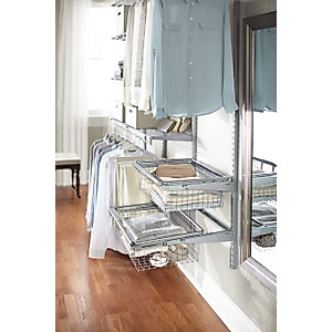 Rubbermaid Configurations Sliding Basket for Closet Drawer Organization, Sturdy Slide Out Basket, Titanium