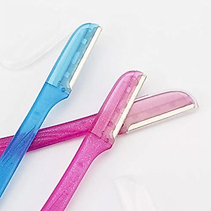 Nylea 3-Pack Eyebrow Razor Trimmer for Women Face [Extra Precision] Peach Fuzz Remover | Disposable Dermaplane Facial Hair Shaper | Dermaplaning Shaving Removal Tool - Facial Shave Shaver Blades