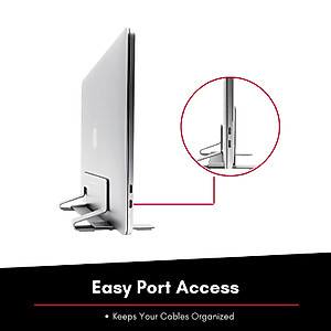 Macally Vertical Laptop Stand for Desk | Laptop Holder Vertical | MacBook Stand (Pro/Air) Save Space and Improve Airflow with Closed Adjustable Laptop Dock Stand