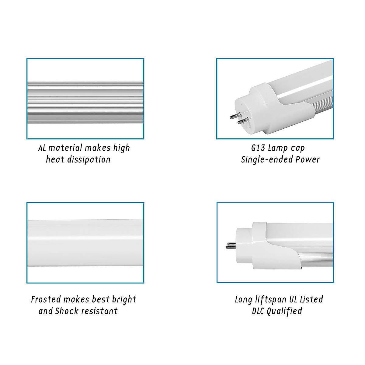 jimwhen 2Pack 2FT LED Tube Light Bulbs, Ballast Removed, 9W, 5000K Daylight White 2000LM,T8 Fluorescent LED Bulb Replacement, G13 Lighting Fixtures for Garage Closet