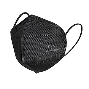 FASAOH KN95 Face Masks 100 PCS, 5-Ply KN95 Black Masks,Breathable Protection Masks, Individually Wrapped, Cup Dust Safety Mask