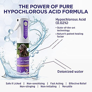 HICC Dog Wound & Skin Care Spray, HOCl Formula Skin Repair & Healing Spray for Minor Cuts, Scrapes, Rashes, Hot Spots Treatment, Soothe Itching, Safe for All Animals, 10.1 Ounces