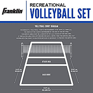 Franklin Sports Volleyball + Badminton Sets - Beach + Backyard Combo Complete Outdoor Lawn Game Set - Volleyball, Pump, Badminton Rackets, Birdies, Net + Poles Included