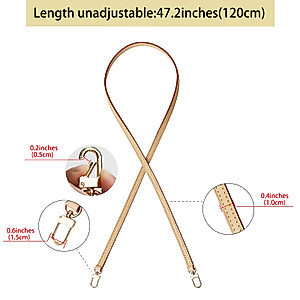 COLSEEY Genuine Vachetta Leather Crossbody strap Genuine leather Adjustable Replacement Strap for Shoulder Bag Handbag Purse(0.39 Inch Width Unadjustable)