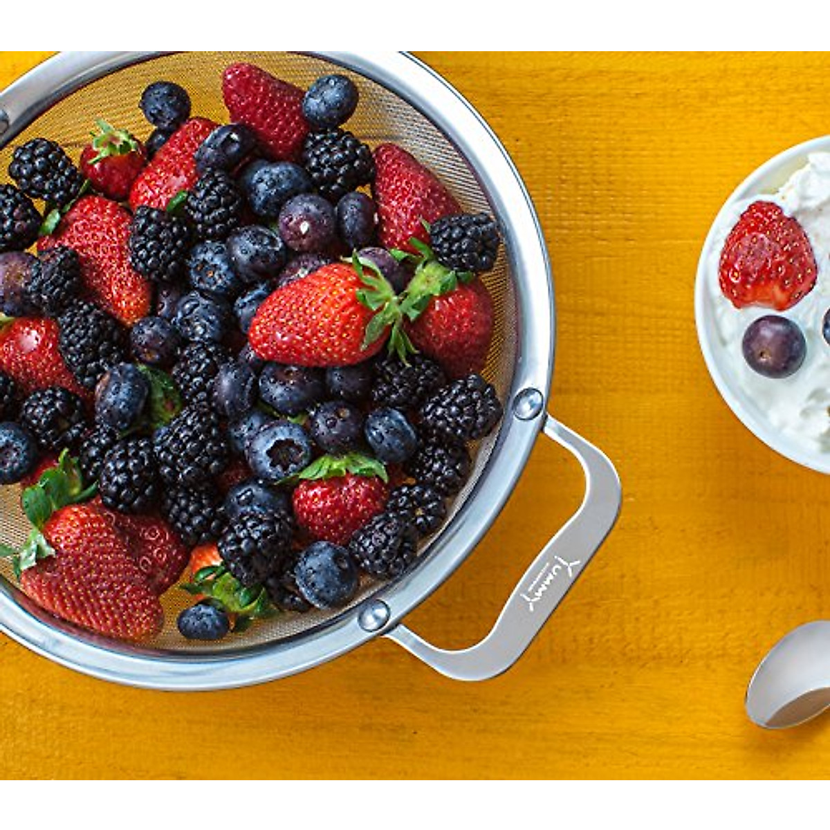 9" Kitchen Fine Mesh Strainer with Sturdy Handle and Wider Hook - Perfect for Quinoa