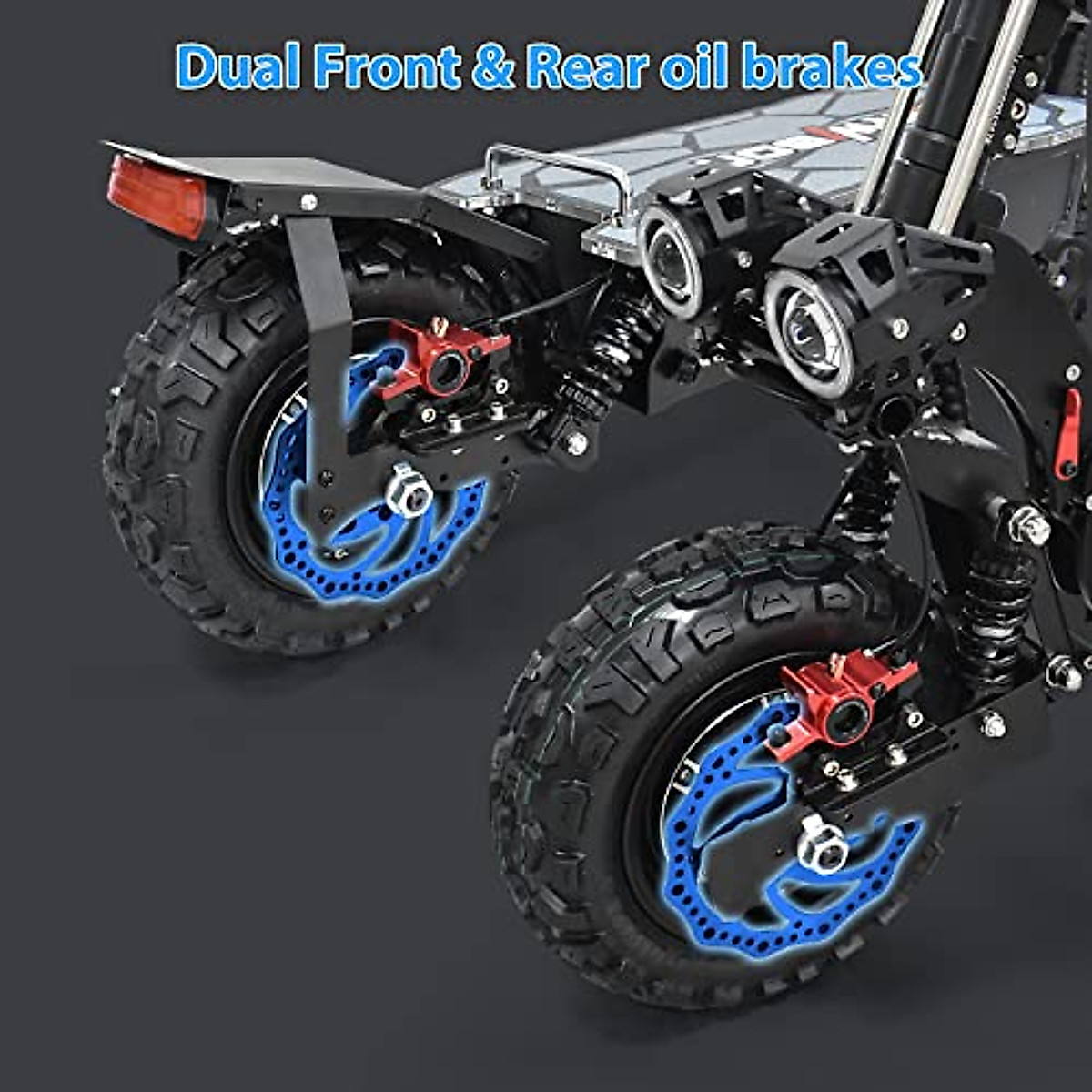 Electric Scooter Adults, Escooter with 5600W Powerful Dual Motor, 47mph Max Speed, 60V 27Ah Battery, 50 Miles Long Range, 11” Inner Tubeless Tire Folding Sport Kick Scooter (Q06-without seat)