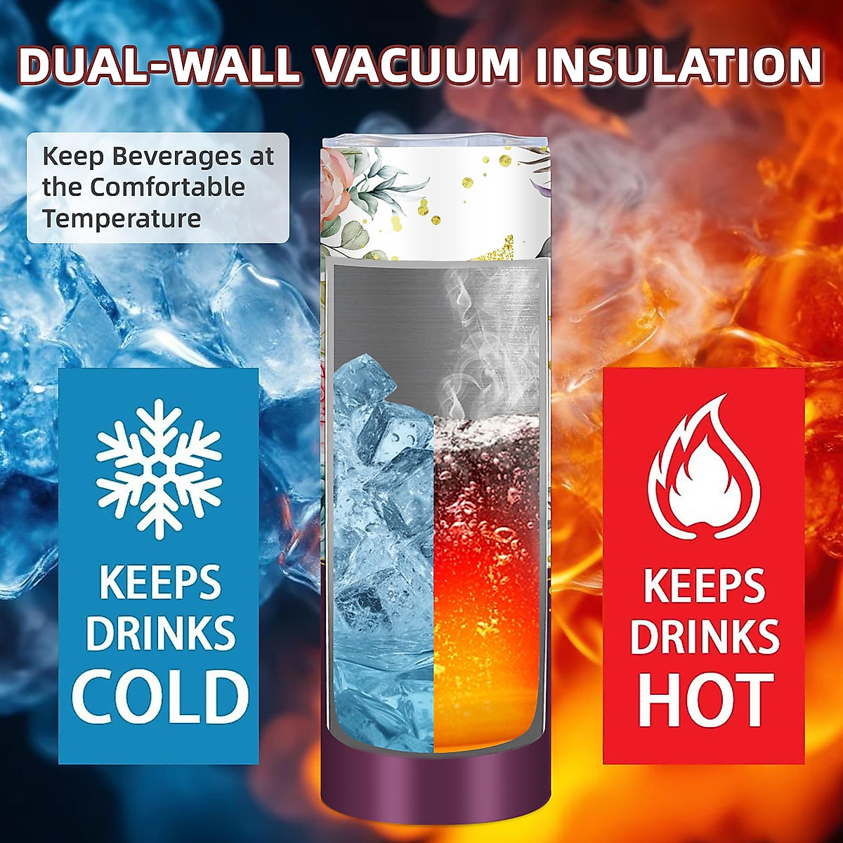 MoYueno Grandma Mug, Slim Grandmother Tumbler, Nana Skinny Tumbler with Lid & Straw & Brush, Grandma Cup, Gift for Grandmother, Present for Mimi for Birthday, Nana Cup, Gifts for Mothers Day, 20 Oz