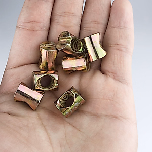 10 PCS Metric M8 Barrel Nuts Cross Dowels Slotted Nuts Baby Bed Crib Screws Hardware Replacement Kit for Bunk Bed Beds Headboards Chairs Furniture M8x12mmx15mm Color zinc