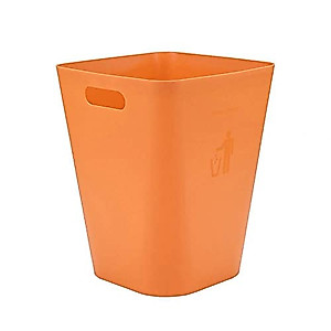 Krimo Plastic Small Trash Can Wastebasket, Garbage Container Bin with Handles for Bathroom, Kitchen, Home Office, Dorm, Kids Room(Orange)