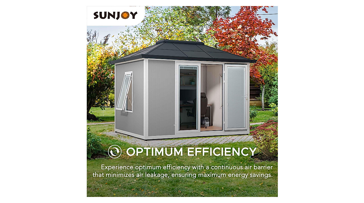 Sunjoy 10'x12.6' Outdoor Office Shed - Multipurpose Room