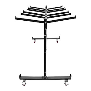 Heavy-Duty Folding Table Cart - Adjustable Support Bar, Large Capacity, Easy Mobility with Brakes - Sturdy Q235 Steel Construction, Fits 42 Folding Tables
