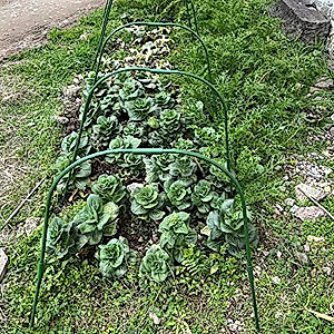 Garden Hoops Grow Tunnel 6 Sets (25.6" x 31.5" ) Plastic Coated Hollow Steel Support Frame Greenhouse Hoops for Raised Beds, with 30 Pcs Clamps