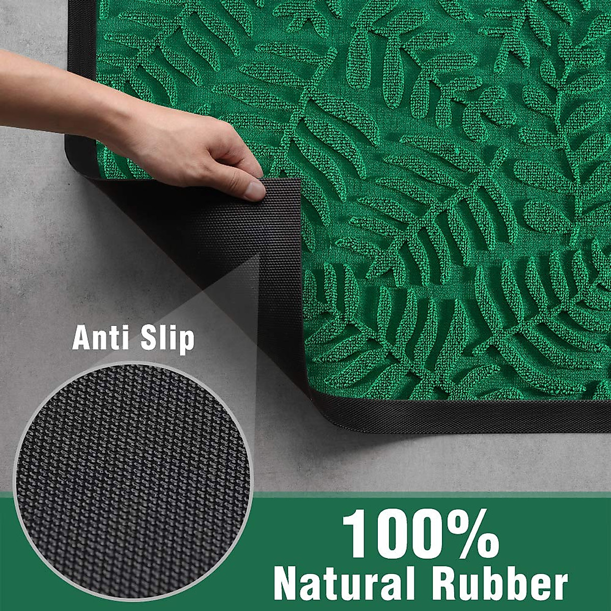 AMAGABELI GARDEN & HOME Large Outdoor Door Mats Rubber Shoes Scraper 36" x 24" for Front Entrance Outside Doormat Patio Rug Dirt Debris Mud Trapper Waterproof Low Profile Washable Carpet BG037