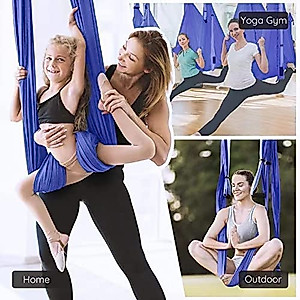 Aerial Yoga Swing Set Yoga Hammock Trapeze Sling Inversion Tool for indoor Home Fitness(Purple)