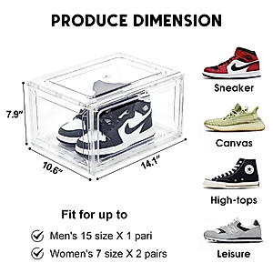 MMBABY 12 Pack Shoe Storage Box Collapsible Shoe Box Clear Plastic Stackable Shoe Organizer Shoe Cabinet