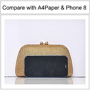 Bright Crystal Clutch Bag Sparkling Full Rhinestone Evening Bag for Women Elegant Formal Occasion Wedding Bridal Graduation (Gold)