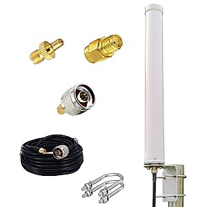 High Gain 10dBi Antenna Universal Wide-Band 4G / LTE 5G WiFi Hotspot Cellular Fullband Antennas and Omni Directional Outdoor Pole Wall Mount Wideband 698-3800MHz Antenne for Verizon, AT&T T-Mobile