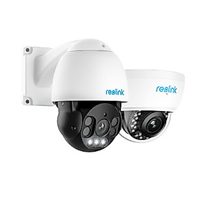 REOLINK 4K Outdoor Home Security Cameras, PoE IP Surveillance, Smart Human/Vehicle Detection, 5X Optical Zoom, RLC-823A(Auto Tracking & Patrol) Bundle with RLC-842A (IK10 Vandalproof)