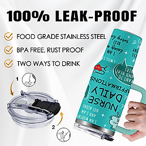 Nurse Gifts for Women Men, 40oz Nursing Tumbler with Nurse Daily Affirmations, Nurses Appreciation Gift, LPN RN Gift for Nurses Practitioner, Nursing Gifts for Birthday School Graduate Christmas