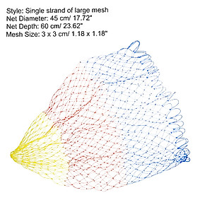 PATIKIL Fishing Net Replacement, Dia.17.7" Nylon Landing Net Replacement Mesh for Freshwater Saltwater Fishing, Multicolor