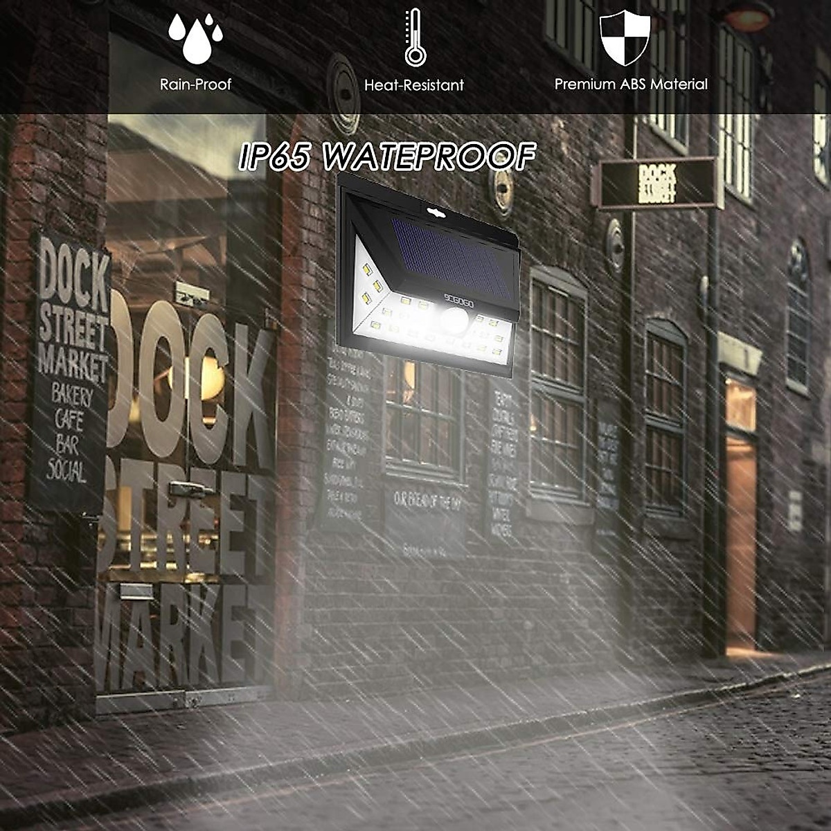 9CGOGO Solar Lights Outdoor,Motion Sensor Solar Lights with Wide Lighting Area,24 LEDs Waterproof Security Lights for Back Yard,Driveway,Garage,Front Door,Garden and More