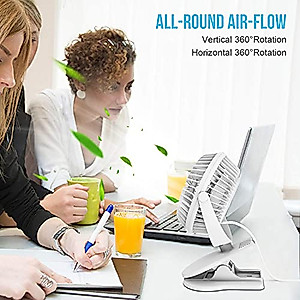 Small Desk Fan & Clip on Fan-2 Pack Bundle Deal - White