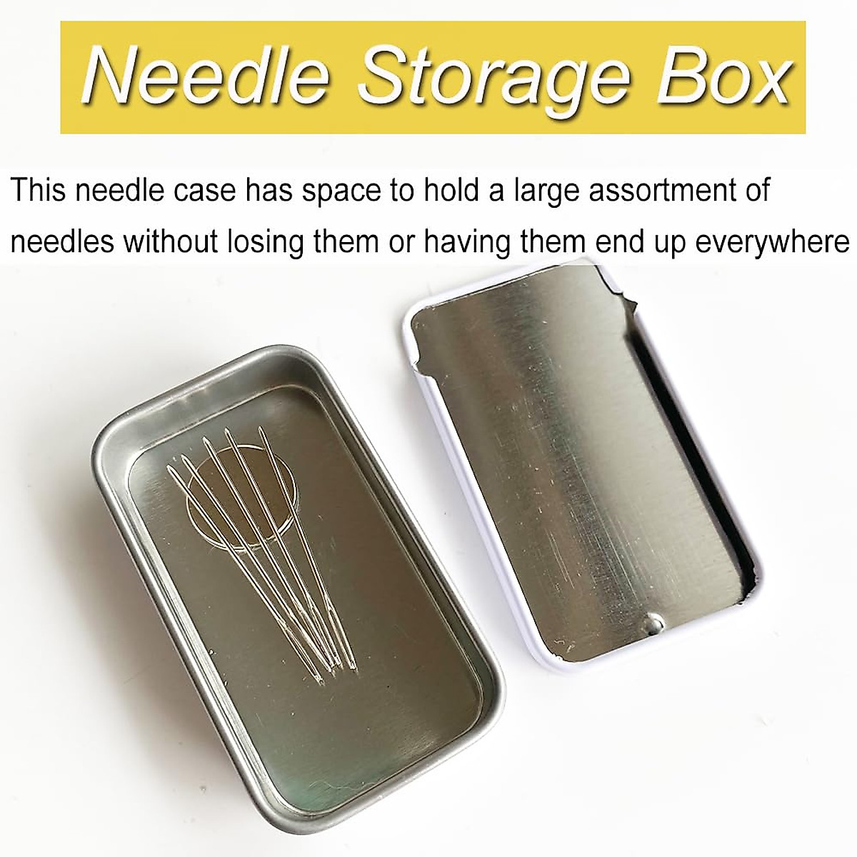 ZDDPDJ Butterfly Needle Case Magnetic Sewing Storage Tin Box and Butterfly Needle Minder for Embroidery Cross Stitch Needlepoint Art Accessories (Blue)