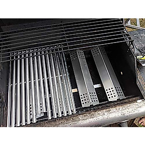 Adviace Grill Replacement Parts for Charbroil 463449914, 463241113 Gas Grills, Pipe Burner Tube, Heat Plate Tent Shield, Crossover Tube, Grill Igniter for CharBroil Commercial 4-Burner Gas Grills