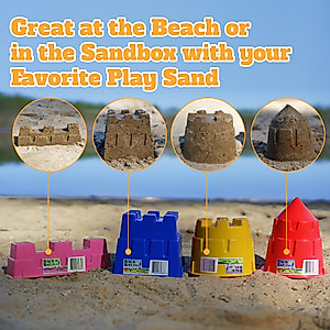 Back Bay Play Sand Castle Molds Sand Castle Building Kit - Beach Toys Kit - Snow & Sand Toys Sets for Kids Outdoor Sandbox Toys for Toddlers 1.5 Year and Up Made in USA (6 Piece with Shovels)