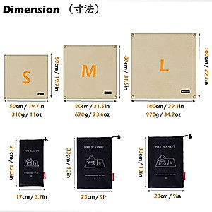 TRIWONDER Fireproof Mat Fire Blanket Fire Pit Mat Under The Grill Protective Deck Patio Grass BBQ Fiberglass Gas Grill Mat Plumber's Pad Oil Pad Fire Retardant Blanket (Beige, 19.7" x 19.7")