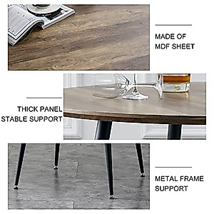 Wlvos 44.8" Round Dining Table for 4-6, Wood Round Kitchen Table with Powder Coating Adjustable Heigh Legs, Suitable for Living Room, Kitchen & Dining Room, Waiting Room, Natural