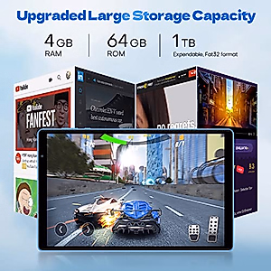 TECLAST Tablet 10 inch Android 12 Tablets, P25T 4GB RAM 64GB ROM 1TB Expand Android Tablet, Tableta with 1.8Ghz 4-core CPU, 2.4G+5G WiFi 6, 10.1'' IPS Screen, Dual Cameras, Bluetooth 5.0, Stereo, GMS