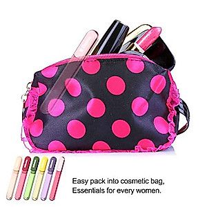 Premium Particular Glass Nail File with Case MiDenso Both Sided Filer Crystal Beauty Nail File Salon Nail Shine Top Christmas Stocking Superior Quality Gift Idea for Women,Rose Gold