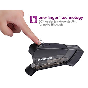Paper Pro Compact Classic No Effort, One Finger, 80% Easier Staplers - Great for Carpal Tunnel and Arthritis, Assorted (3054)