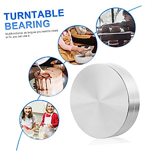 SHOWERORO 2pcs Turntable Base Decorative Trays Lazy Susan Bearing Metal Stand Round Tray Aluminium Alloy Swivel Base Tools Cake Turntable Dessert Aluminum Alloy Tv Cabinet to Rotate Wedding