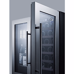 Summit SWBV3067B 30"" Dual Zone Beverage Center with 5.8 cu. ft. Capacity Wine Racks Digital Thermostat Factory Installed Locks in Stainless Steel
