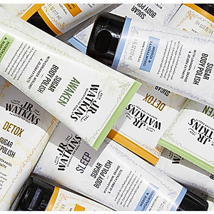 J.R. Watkins Sleep Sugar Body Polish, Monoi & Sandalwood Natural Body Scrub Cleanses & Encourages Restful Sleep, 6 oz