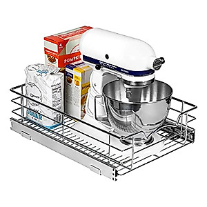 HOLDN’ STORAGE Pull Out Cabinet Organizers – 5” High Slide Pull Out Drawers for Kitchen Cabinets – Heavy Duty-with 5 Year Limited Warranty – Basket Size 14"W x 21"D x 5"H