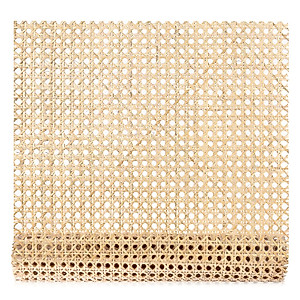 Cane Rattan Webbing Roll, 3.28ft x 15.8inch Woven Open Rattan Mesh Natural Rattan Webbing for Caning Projects Star Anise Wide Rattan for DIY Crafts Cabinet Chair Furniture