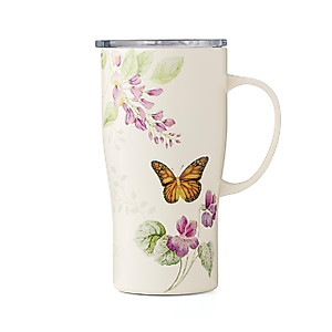 Lenox 895750 Butterfly Meadow Purple Flowers Stainless Steel Car Coffee Mug, 2 Count